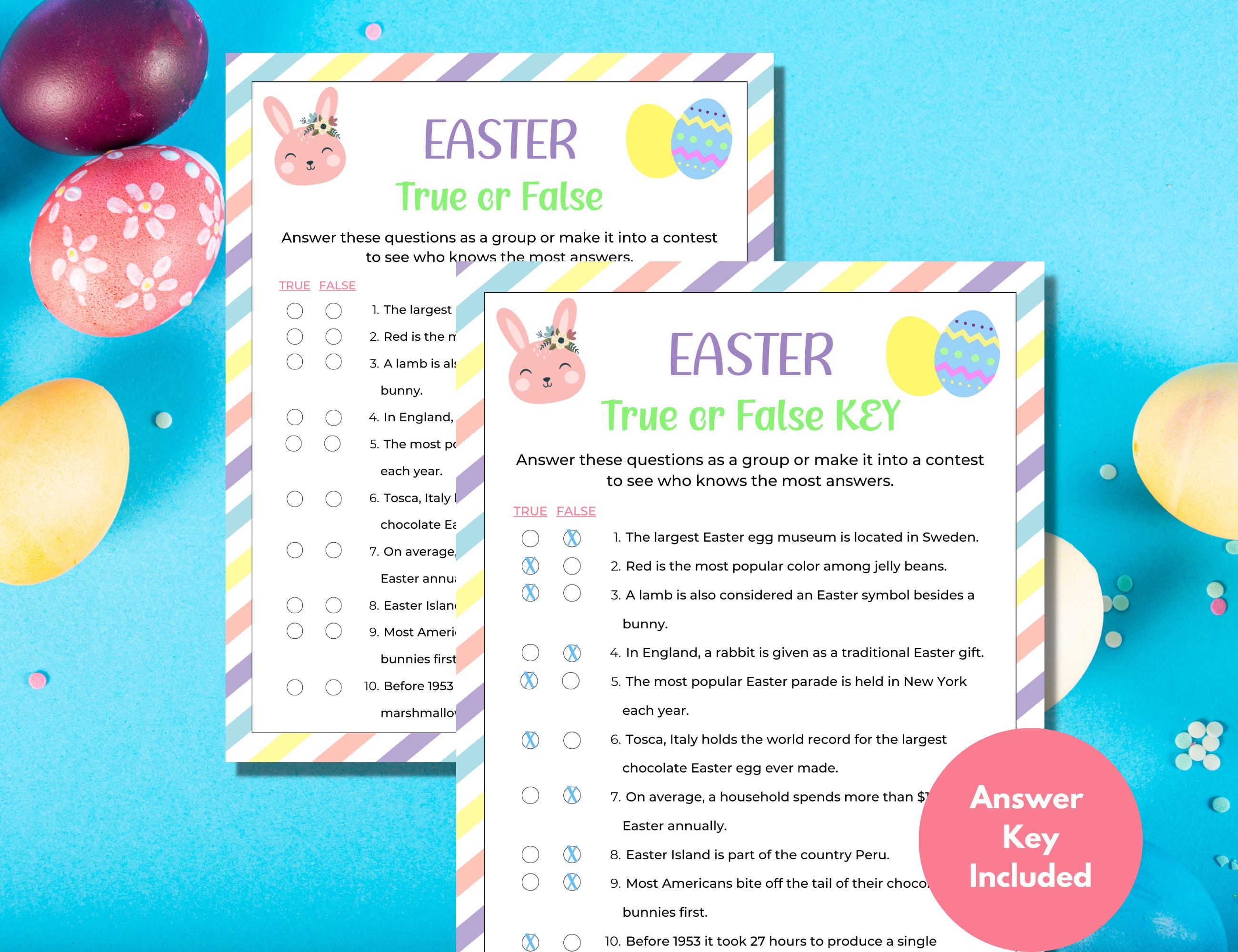 Easter True or False Game Easter This or That Easter Trivia Game Easter ...