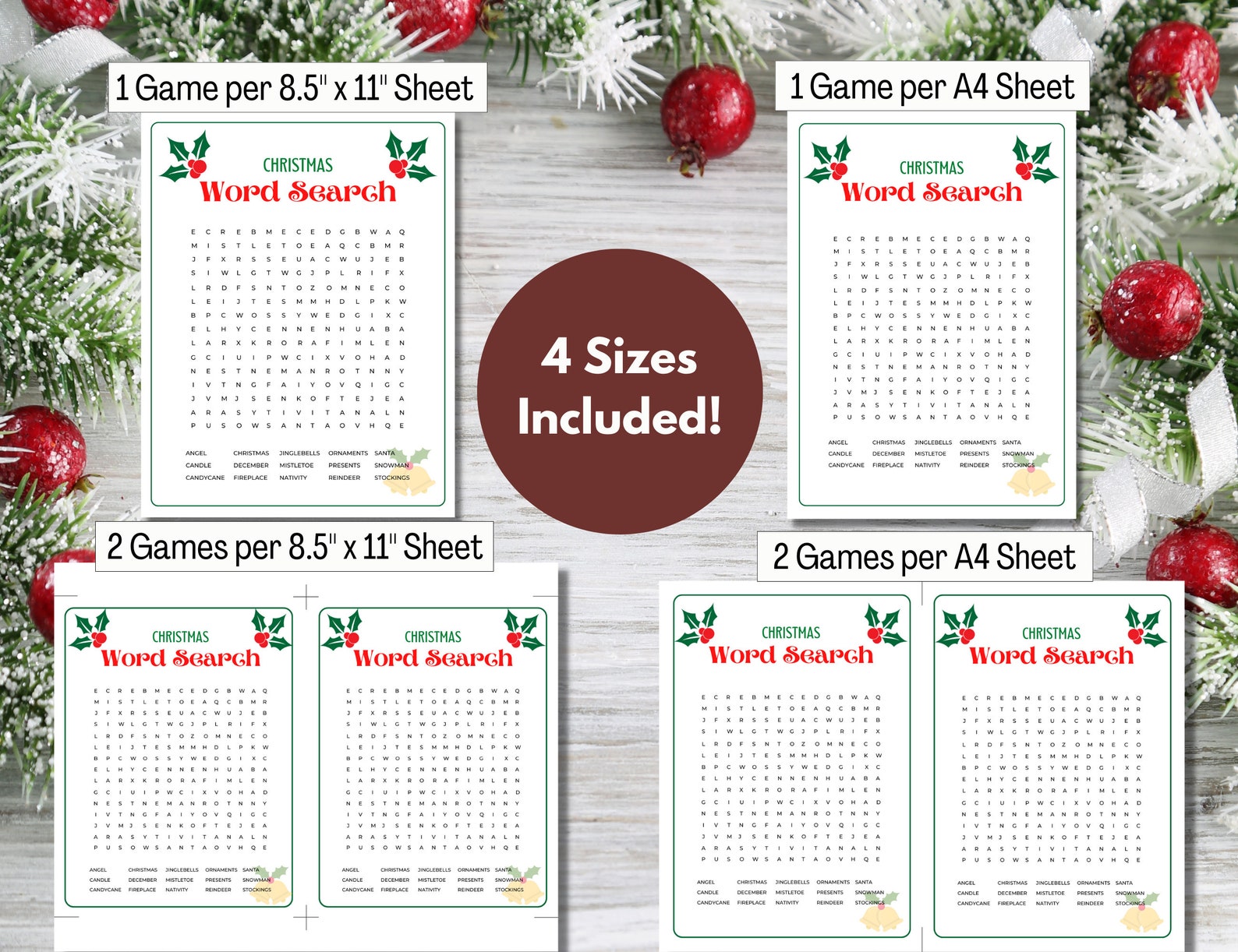 Christmas Games, Christmas Word Search, Word Game, Printable Christmas ...