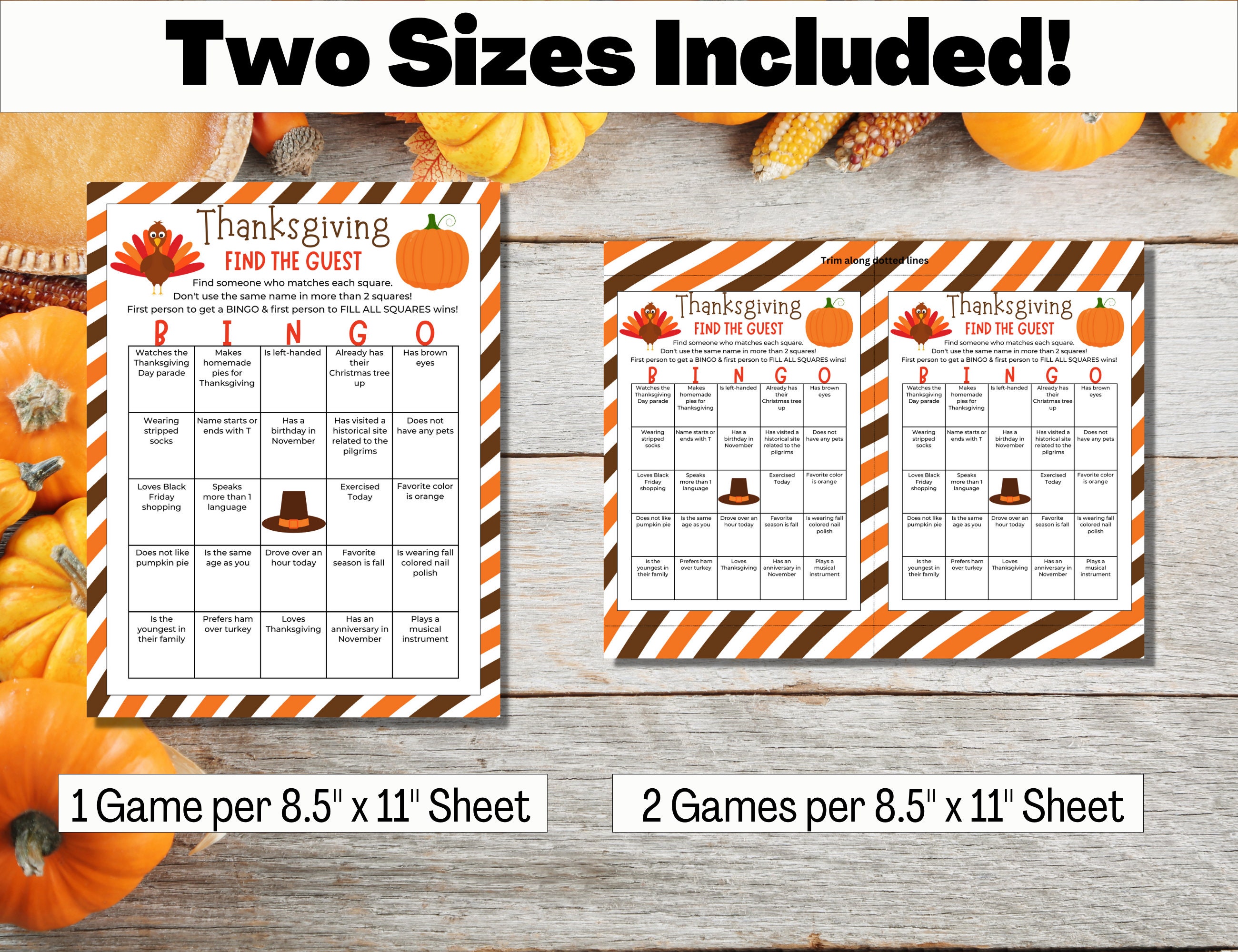 Thanksgiving Find the Guest Bingo | Ice Breaker Game | Mix & Mingle ...