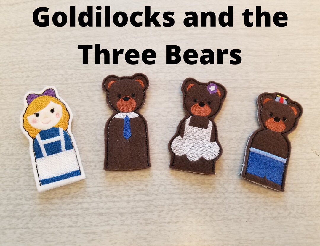 Goldilocks and the Three Bears, Embroidered Felt Finger Puppets ...
