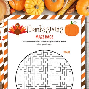 Thanksgiving Maze Race | Kids Maze Game | Thanksgiving Games | Family ...
