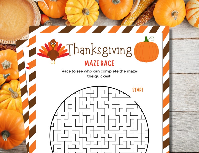 Thanksgiving Maze Race | Kids Maze Game | Thanksgiving Games | Family ...