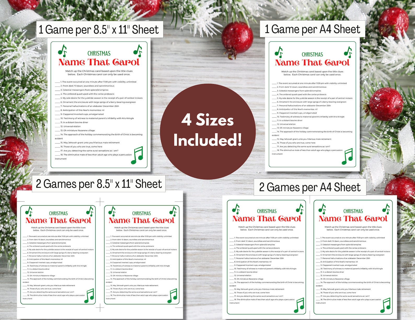 Christmas Games, Christmas Name That Carol, Christmas Song Game ...