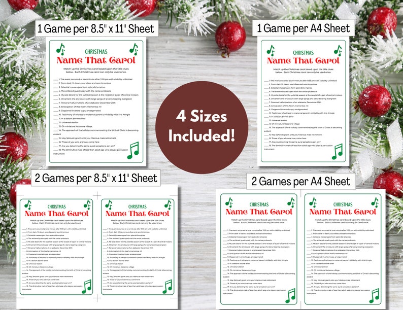 Christmas Games, Christmas Name That Carol, Christmas Song Game ...