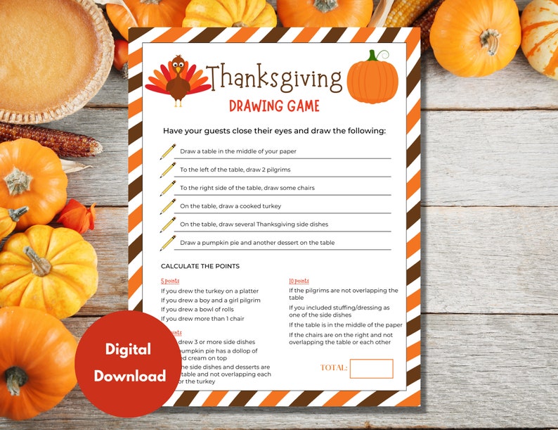 Thanksgiving Drawing Game | Kids Game | Thanksgiving Games | Family ...