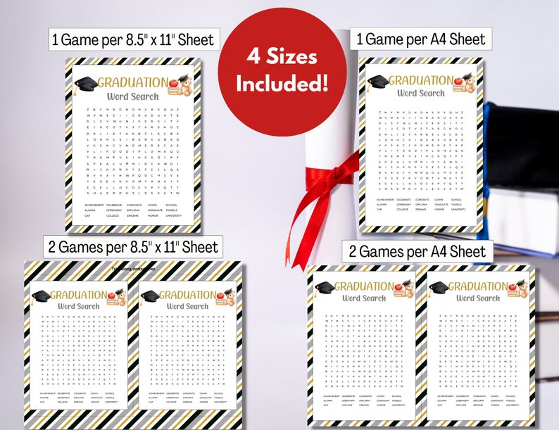 Graduation Word Search | Graduation Word Puzzle | 2024 Graduation Games ...