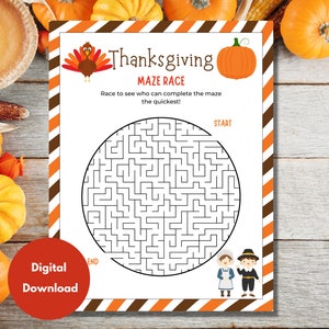 Thanksgiving Maze Race | Kids Maze Game | Thanksgiving Games | Family ...