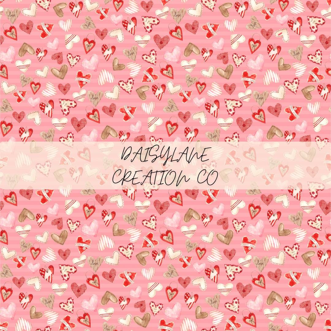 Valentine’s Day Digital Paper Pack Hand Drawn Hearts Pattern for ...