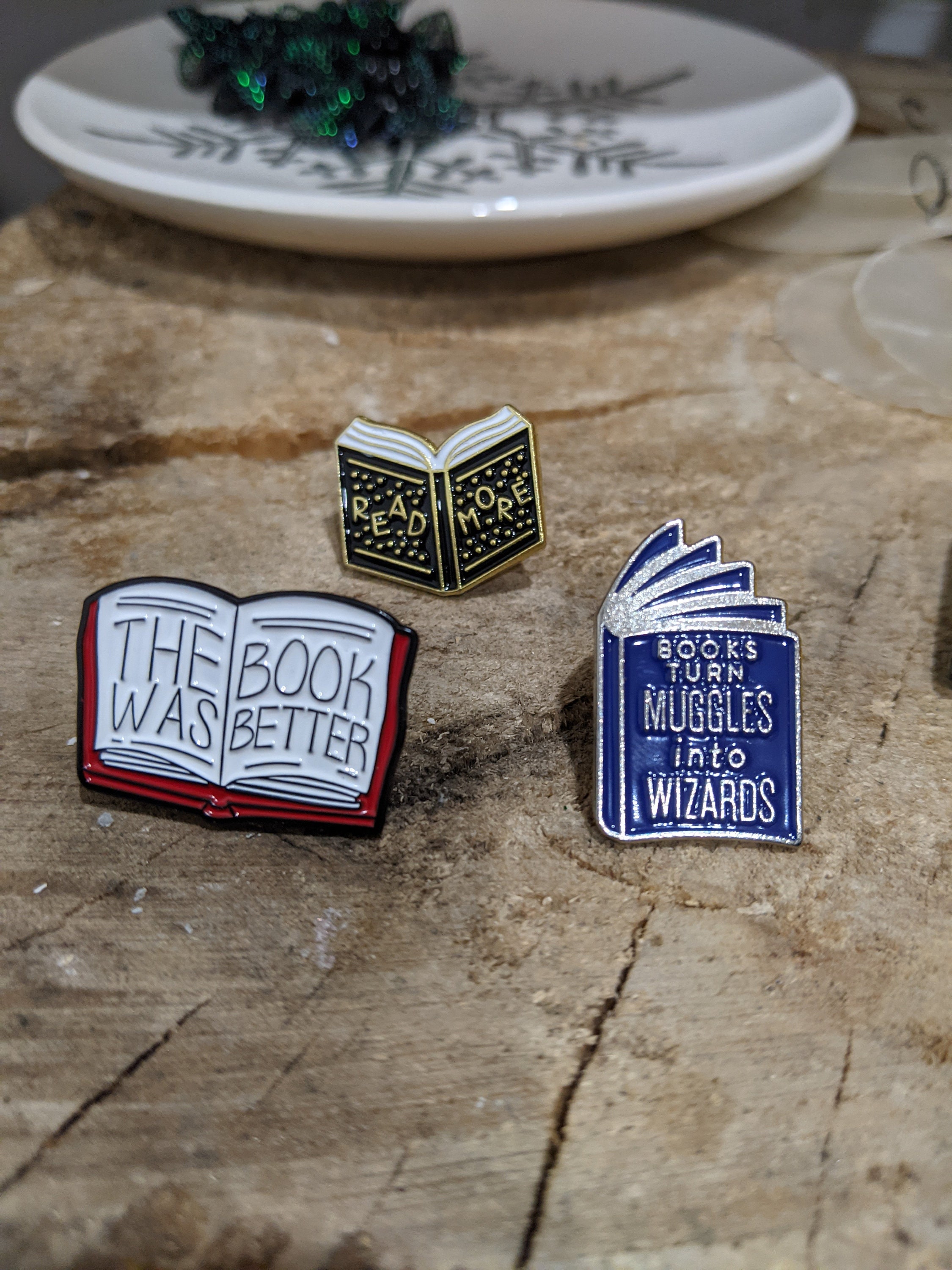 Book pinCute enamel pinsBook broochharry potter giftbook | Etsy