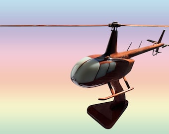 R22 Robinson 22 Helicopter Mahogany Wood Handcrafted Wooden Desk ...