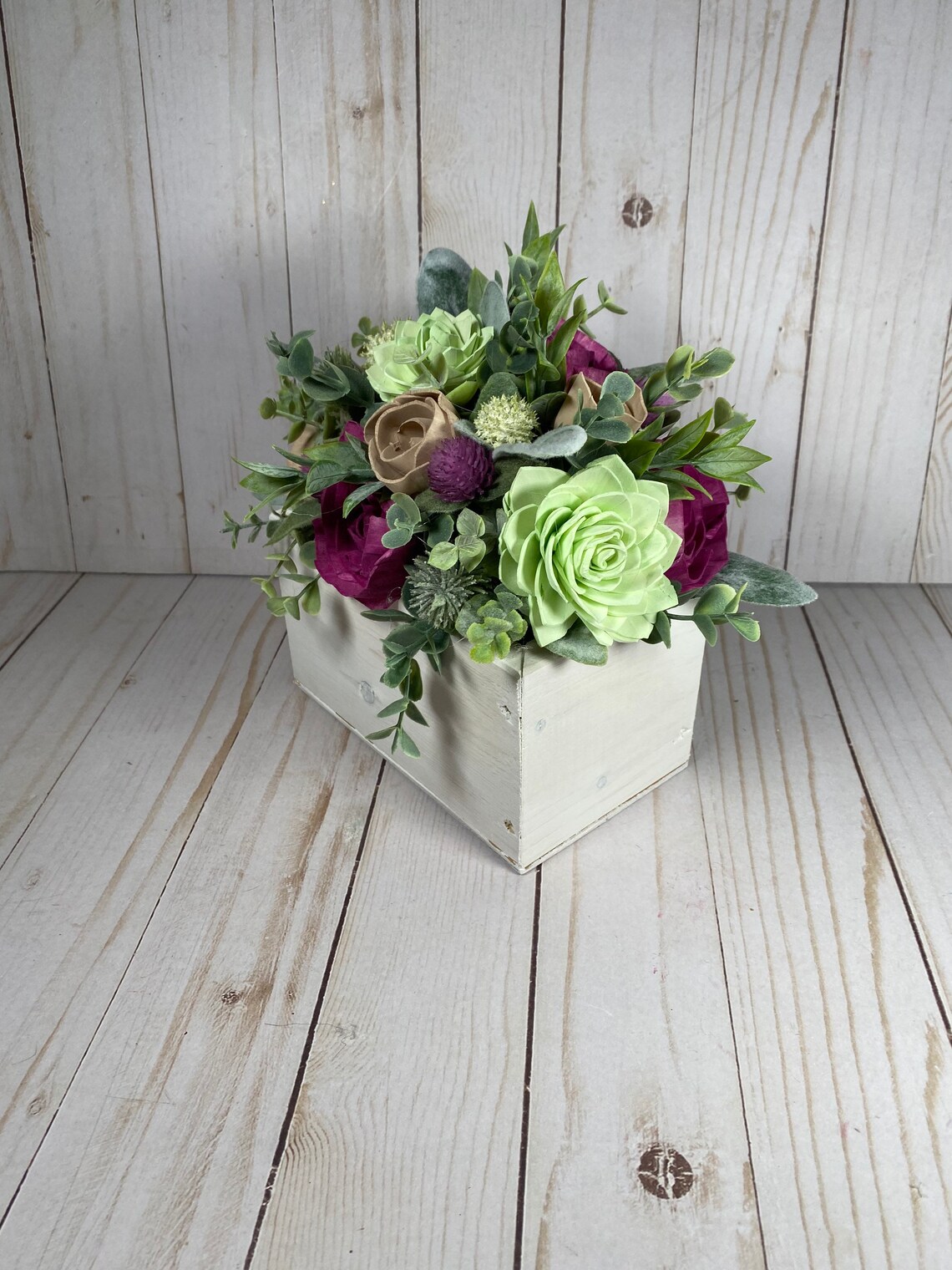 Personalized Wood Floral Arrangement / Eco Friendly Baby | Etsy