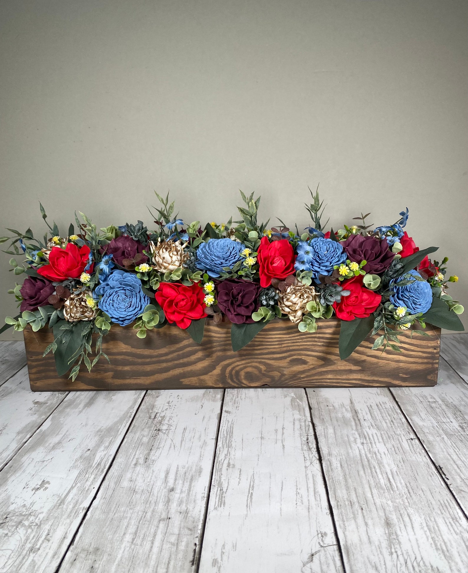 Personalized Wood Floral Arrangement / Eco Friendly Reusable | Etsy