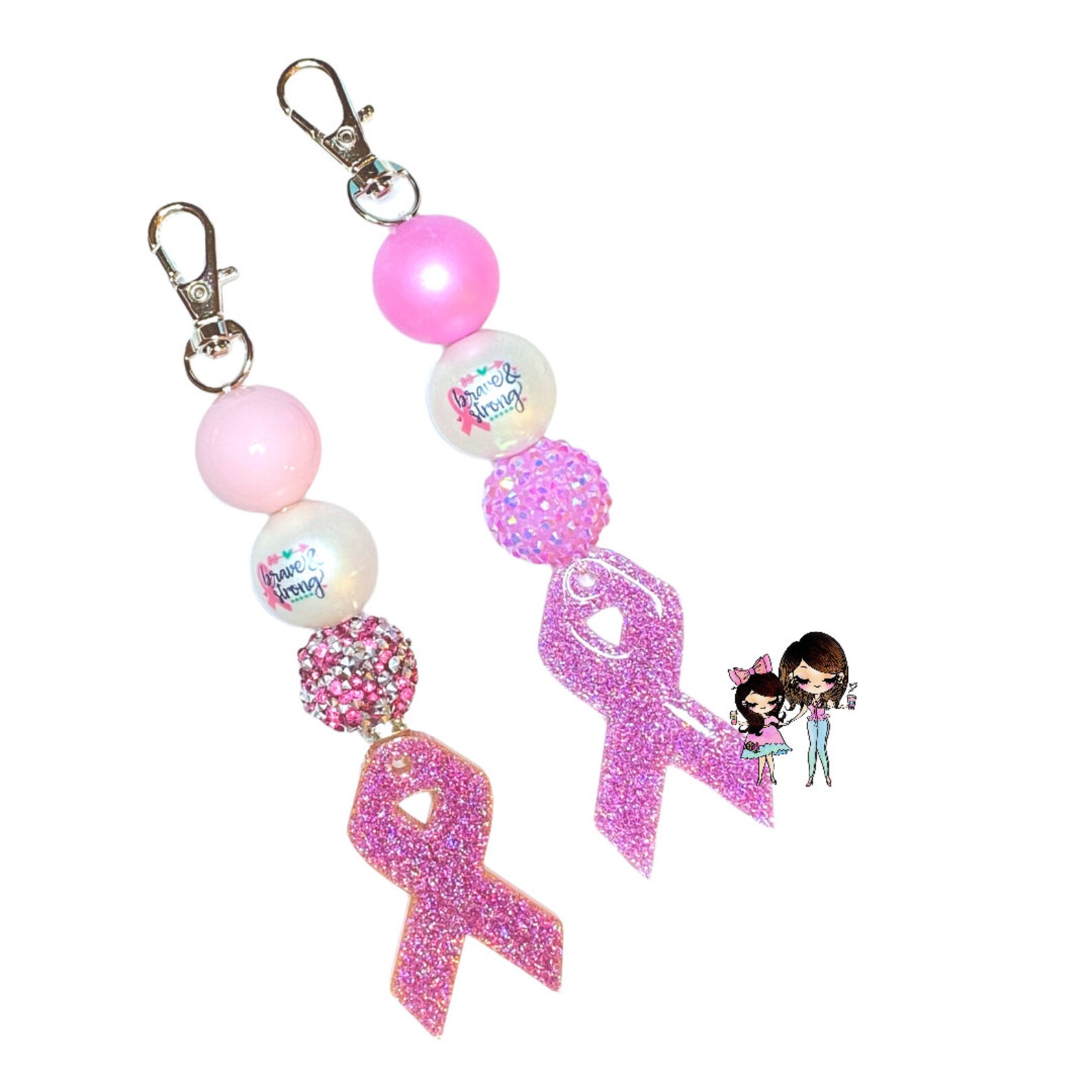 Breast Cancer Beaded Charm/Awareness Charm/Breast Cancer Survivor ...