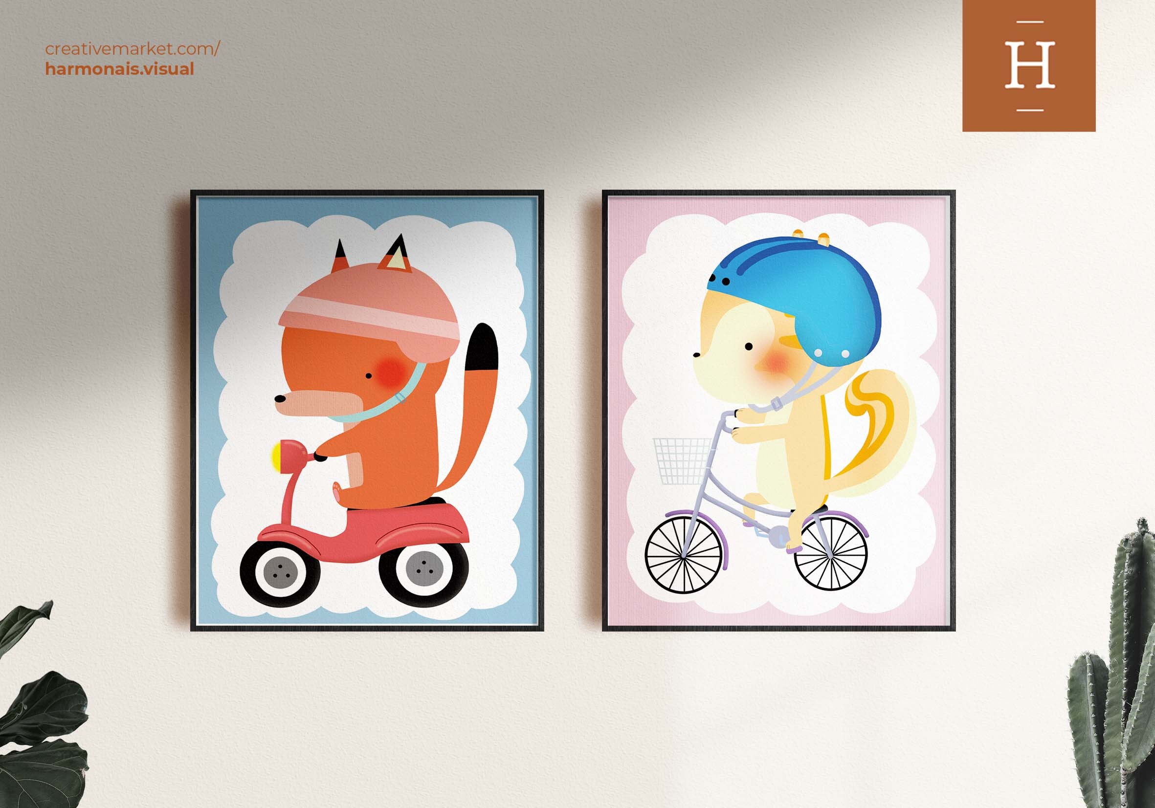 Printable Cute Animal Poster Bundle Fox/cat/squirrel Instant Download ...