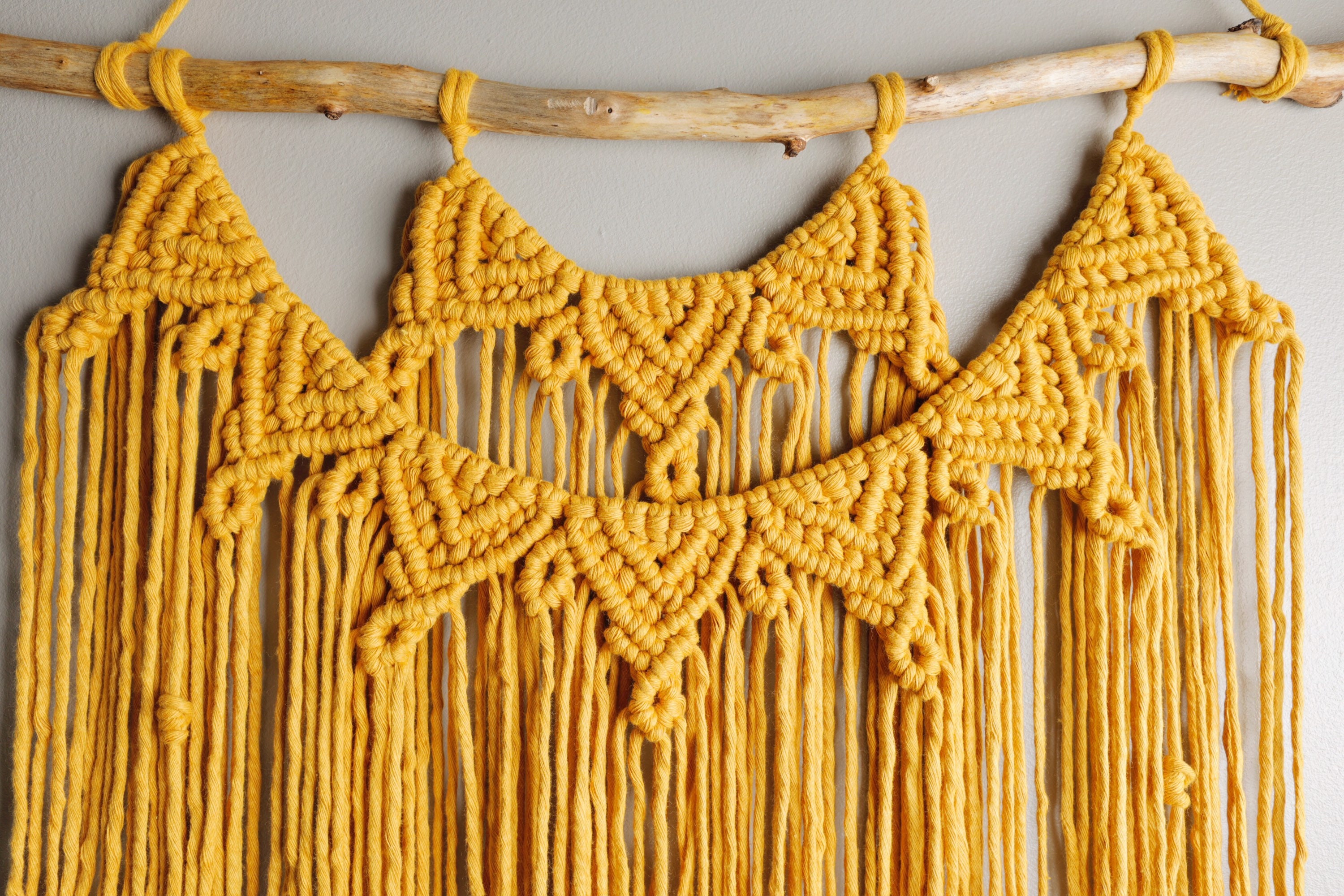 Macrame Wall Hanging Ocher Color Bohomian Wall Decor - Etsy