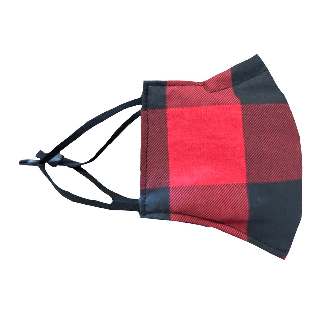 Red Black Lumberjack Plaid Mask Flanella 100% Cotone con fodera - Etsy ...