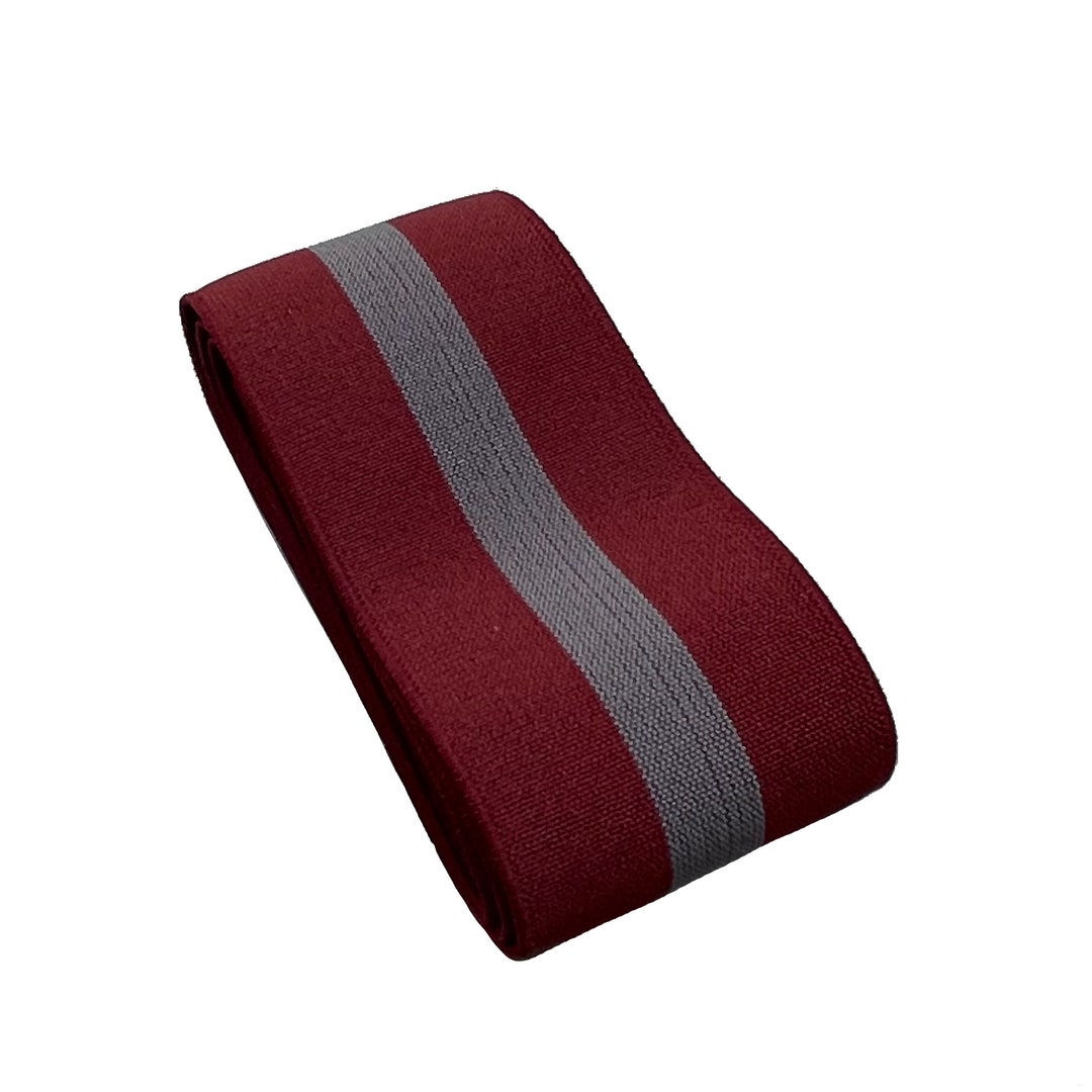 2 Maroon W/ Grey Stripes Elastic Equestrian Belt - Etsy