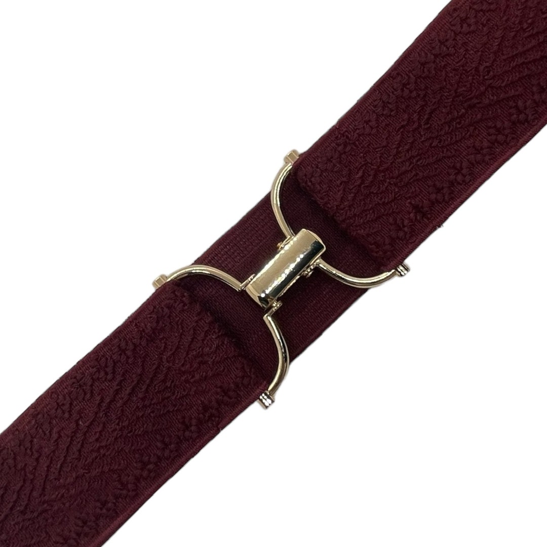 1.5 Deepest Burgundy Maroon Textured Print Elastic Equestrian Belt - Etsy