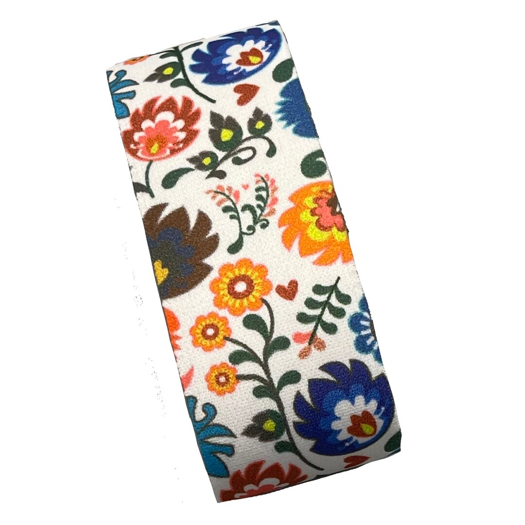 1.5 Vibrant Flowers Folklore Printed Elastic Belts Custom Elastic ...