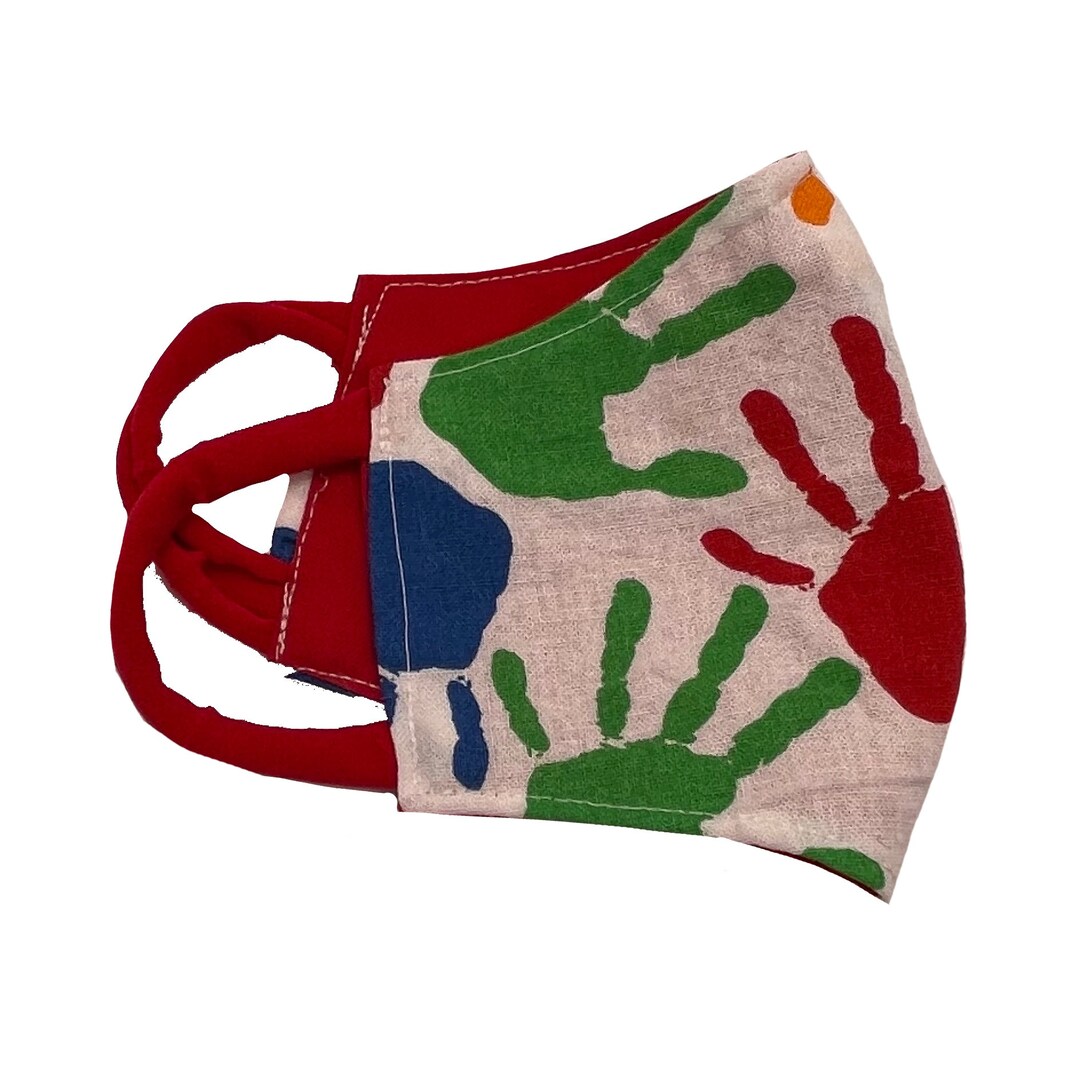 Colored Handprint Mask 100 % Cotton W/ Lining - Etsy