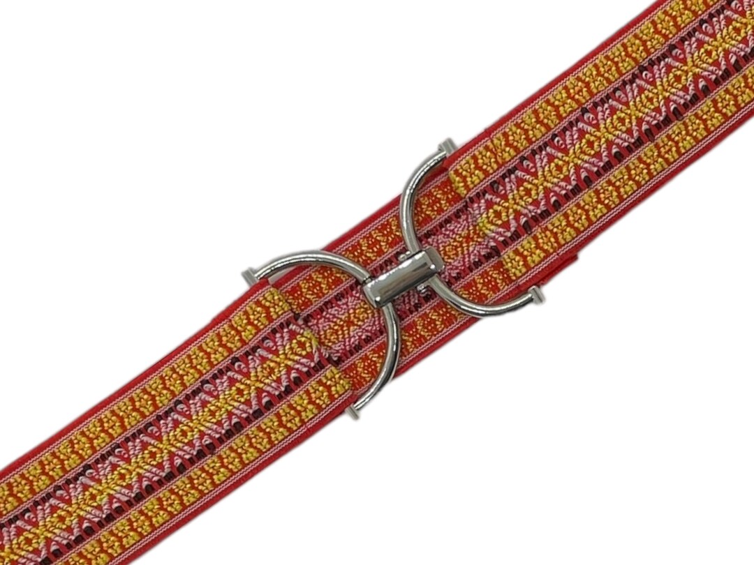 2” Red Yellow Tribal Jaquard Patterns - Custom Elastic Equestrian Belt ...