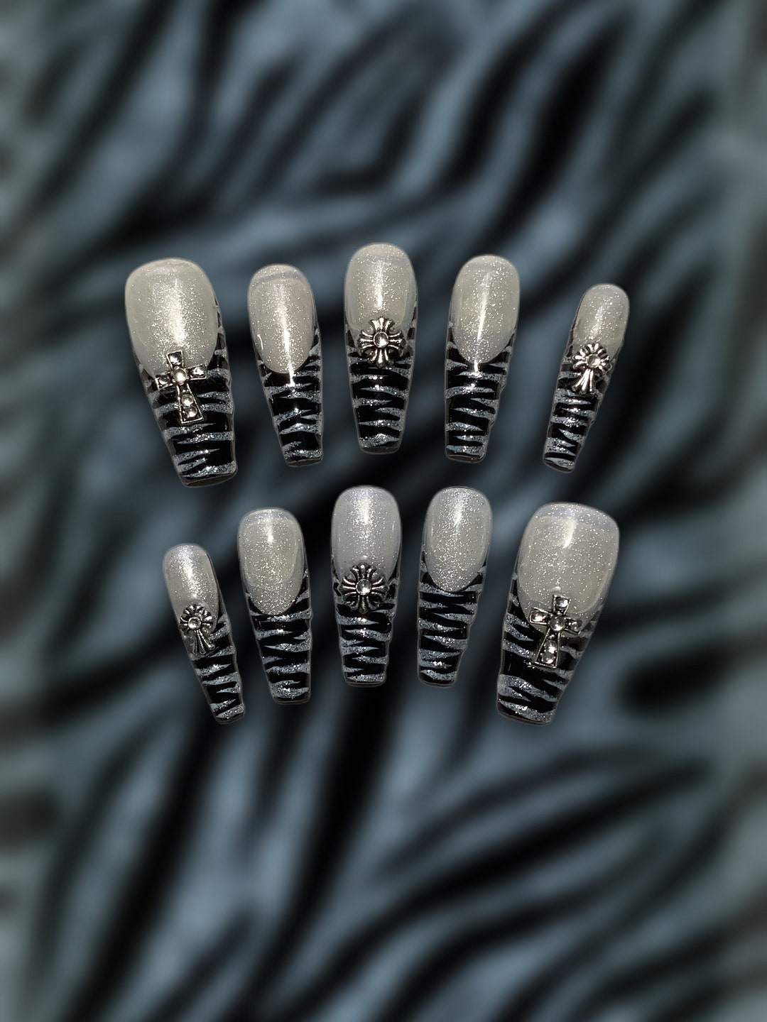 Silver Zebra Y2K Set - Etsy