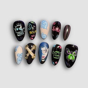 Jinx Hand Painted Press-on Set - Etsy