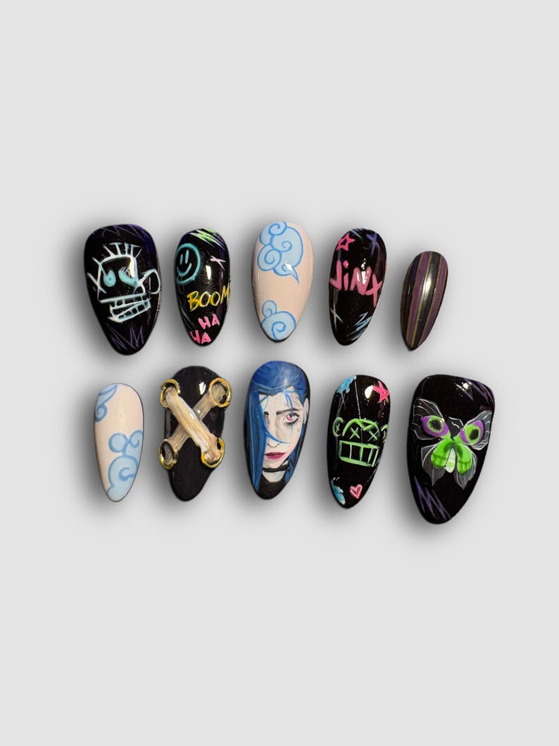 Jinx Hand Painted Press-on Set - Etsy