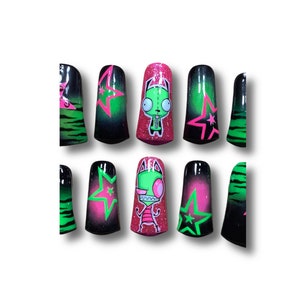 Invader Zim Hand Painted Press-on Set - Etsy