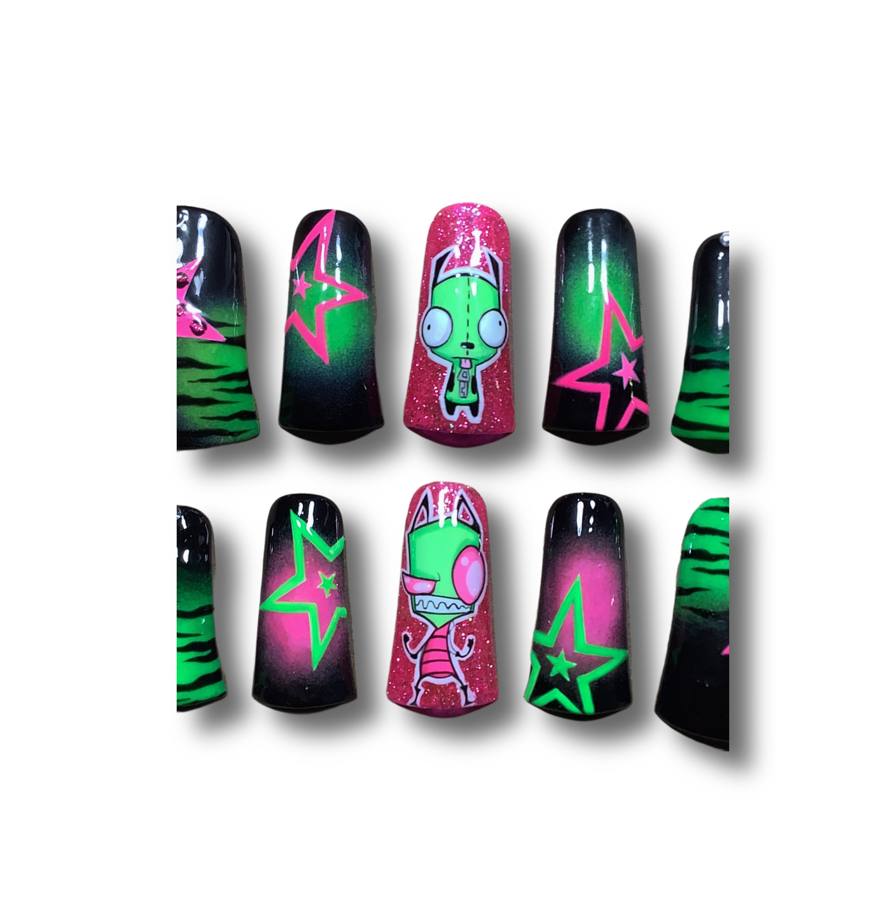Invader Zim Hand Painted Press-on Set - Etsy