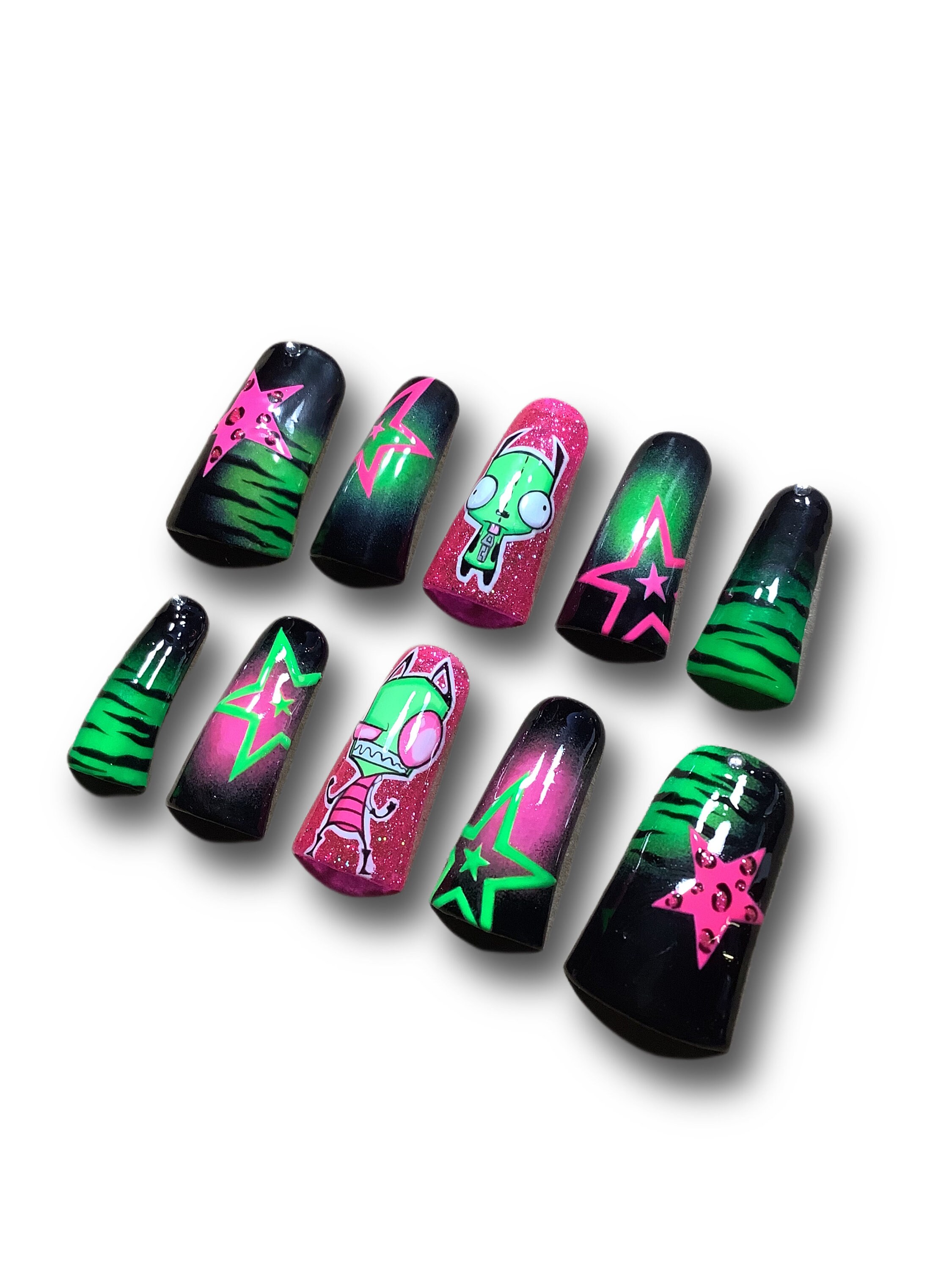 Invader Zim Hand Painted Press-on Set - Etsy