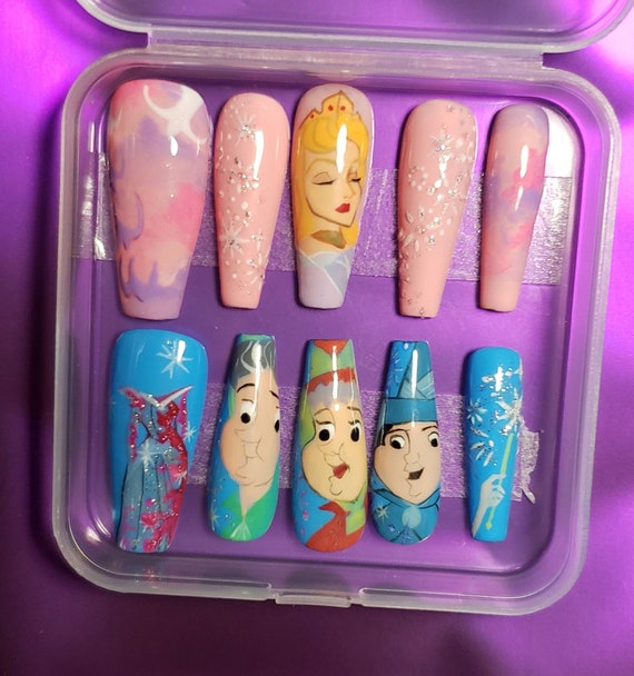 Sleeping Beauty Press-on Nail Set - Etsy