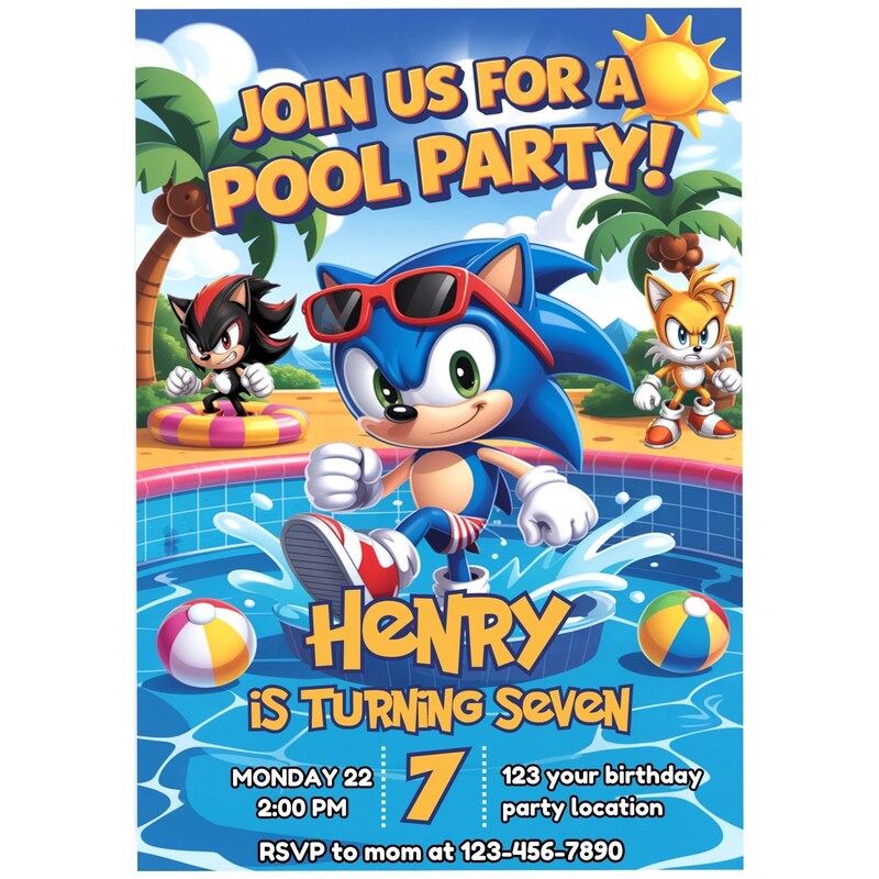 Sonic Invitations - Etsy