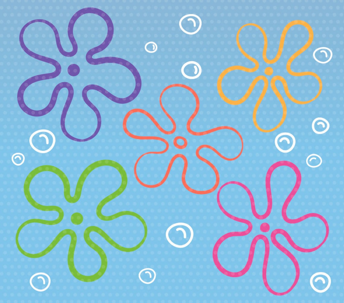 Bikini Bottom Flowers SVG EPS PNG Cricut Silhouette - Etsy