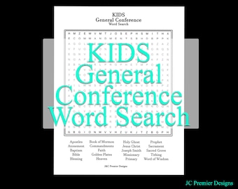 2025 KIDS General Conference Word Search Puzzle Game - Downloadable to ...