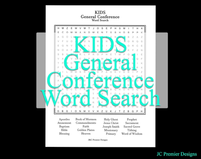 2025 KIDS General Conference Word Search Puzzle Game - Downloadable to ...