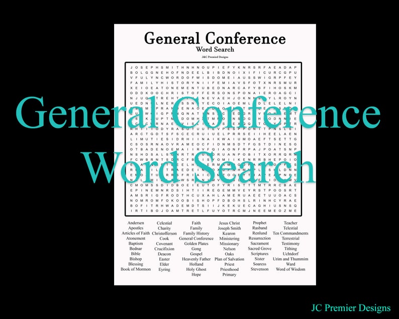 2024 General Conference Word Search Puzzle Game Downloadable to Print ...