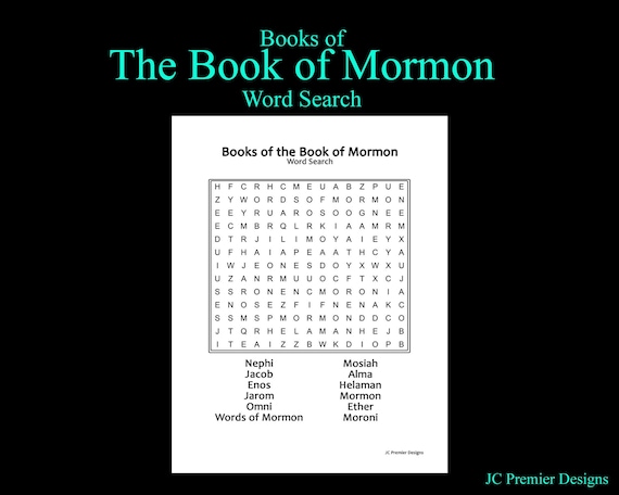 Book of Mormon Word Search Puzzle Game for Primary Children - Etsy