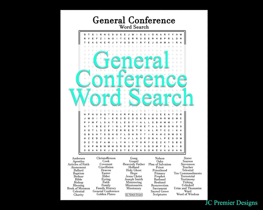 General Conference Word Search Puzzle Game - Downloadable to Print at ...