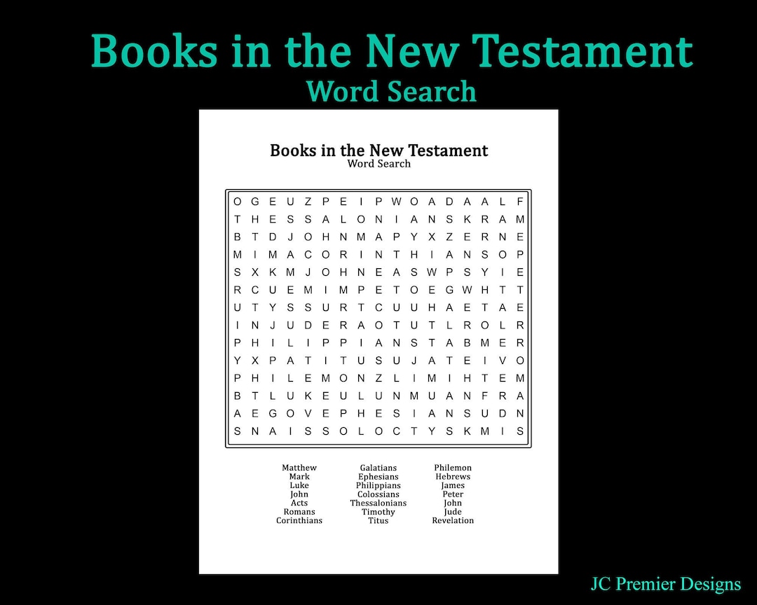 New Testament Books Word Search Puzzle (digital Download) - Etsy