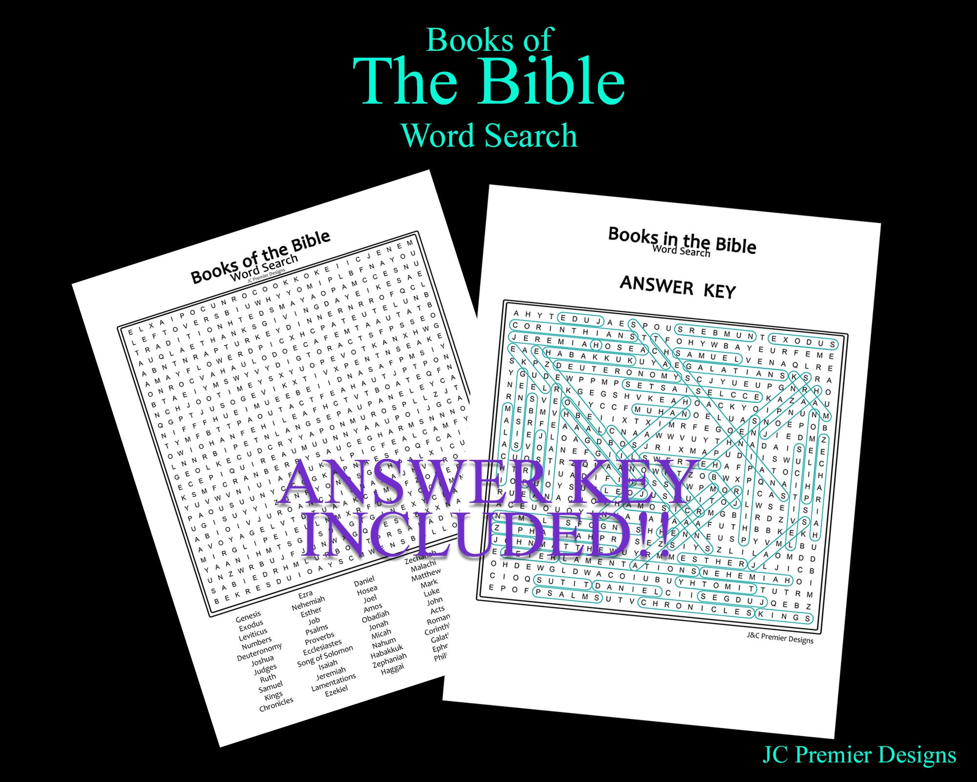 Books of the Bible Word Search Puzzle Game for Primary Children, Young ...