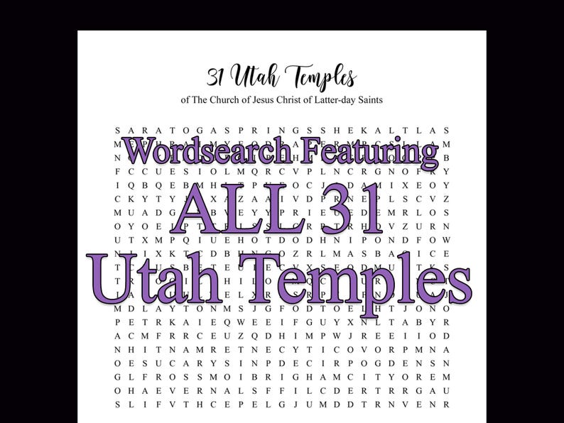Utah Temples of the Church of Jesus Christ of Latter-day Saints Word ...