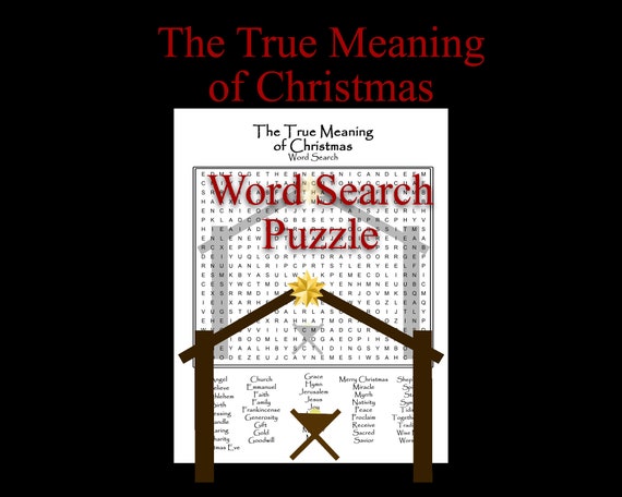 True Meaning of Christmas Word Search Puzzle for Parties | Etsy