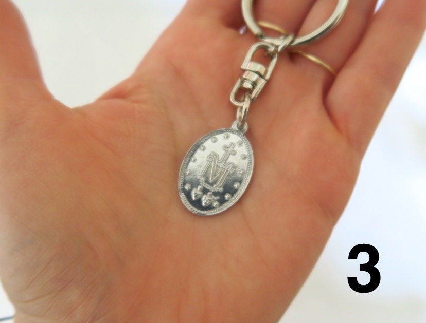 Keychains Miraculous medal Jesus Christ | Etsy