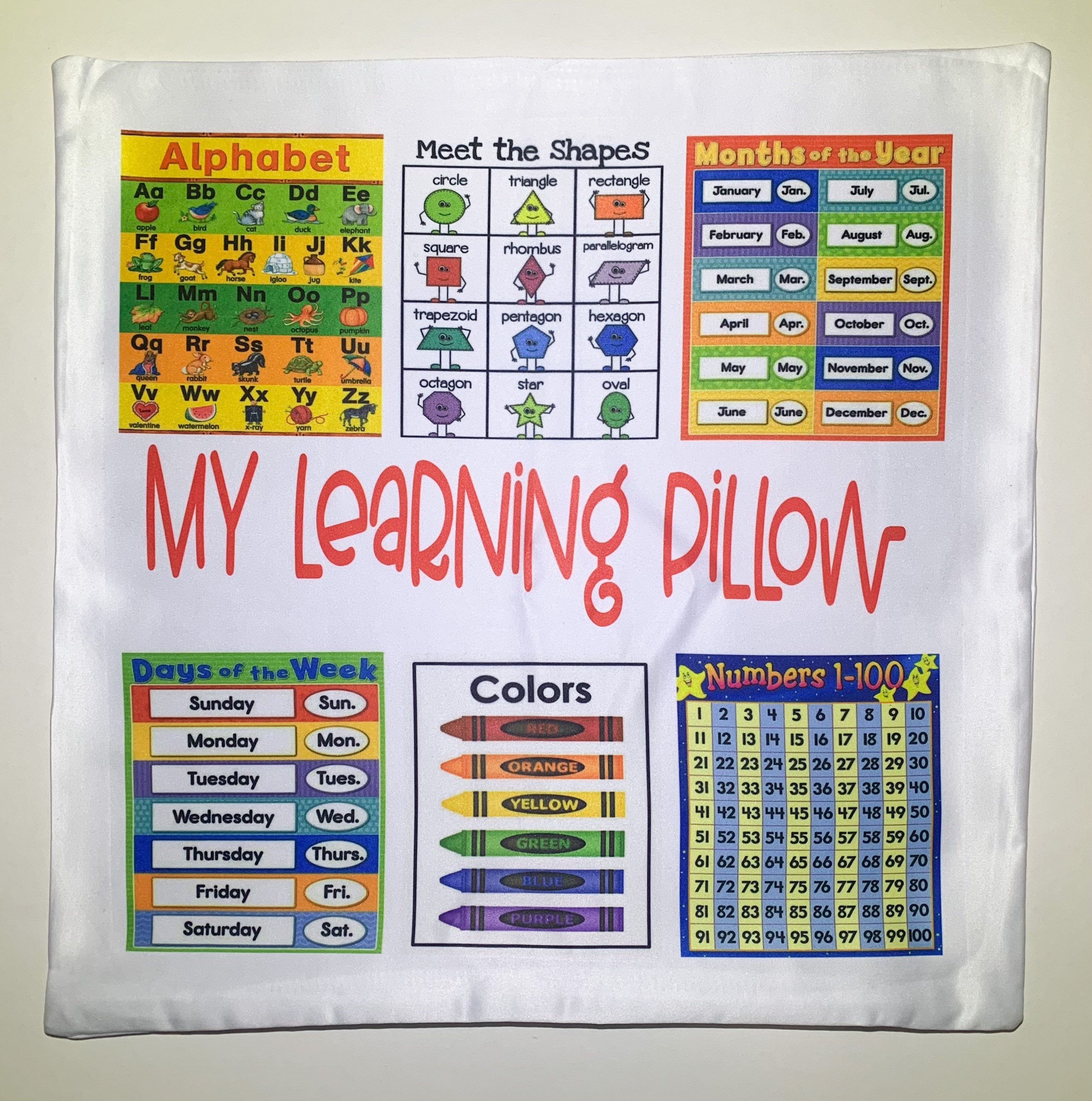 Preschool Learning Pillow Toddler Educational Pillow Baby - Etsy
