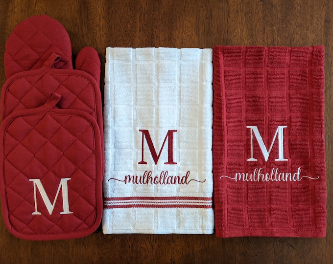 Embroidered Kitchen Towel Personalized Kitchen Towel Customized ...