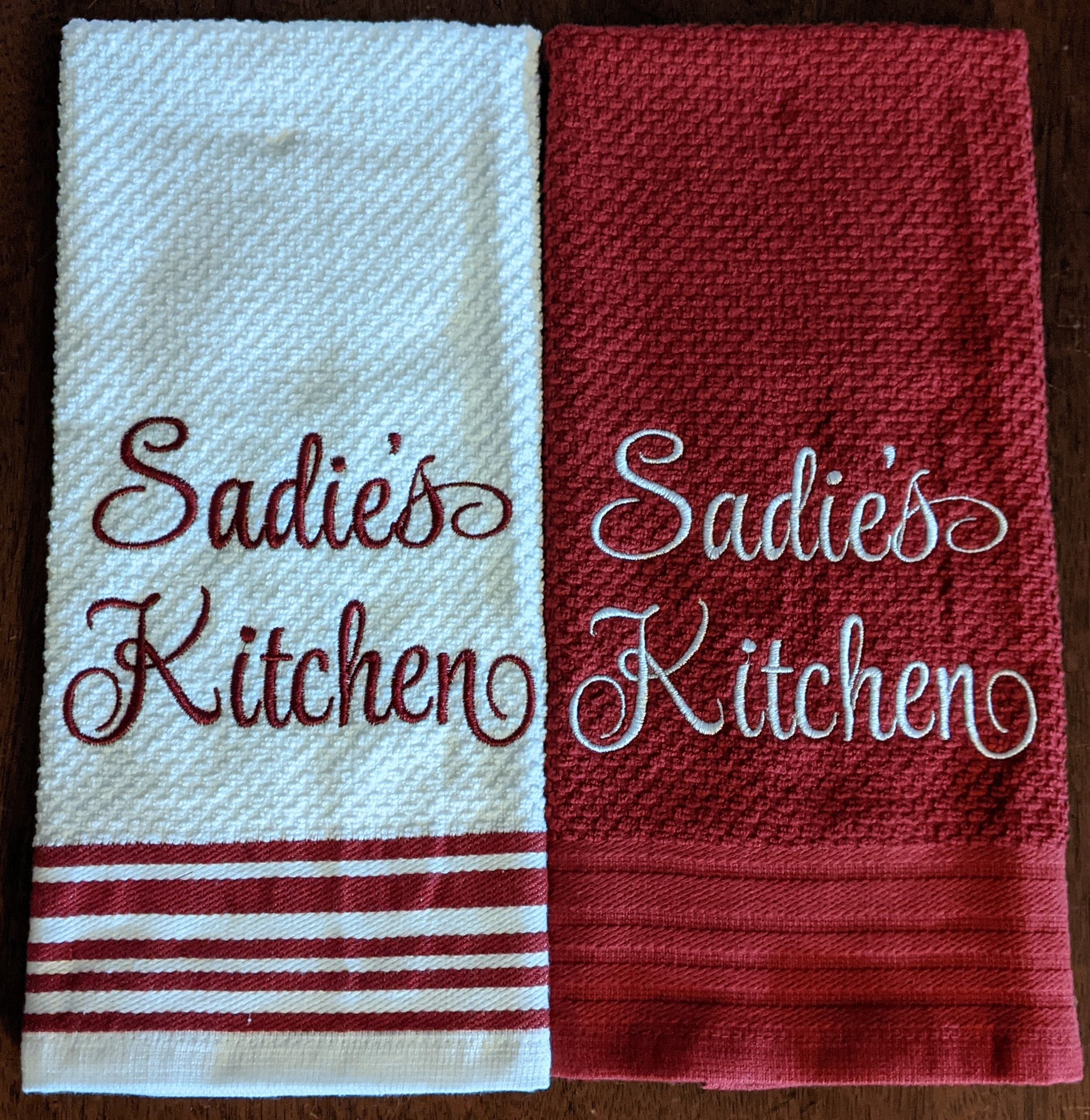 Personalized Embroidered Kitchen Towel Set 2 Pieces - Etsy