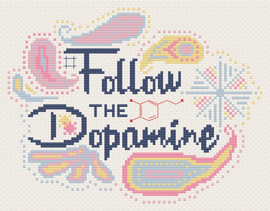 Follow the Dopamine - ADHD - Cross Stitch Pattern. Instant Download ...