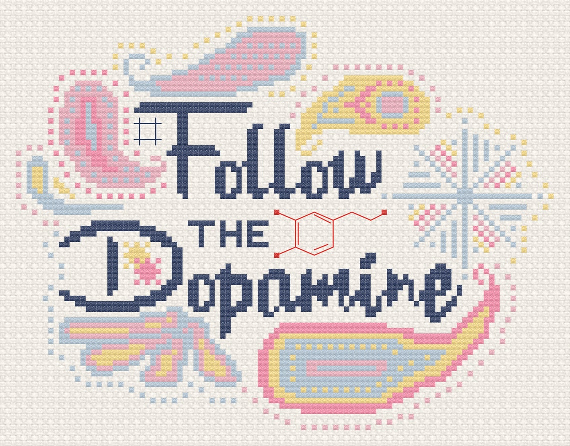 Follow the Dopamine - ADHD - Cross Stitch Pattern. Instant Download ...