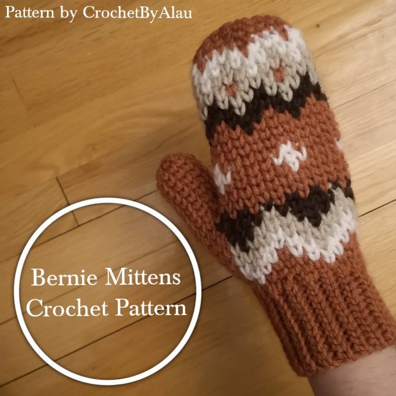 Bernie Mittens Crochet Pattern - Etsy